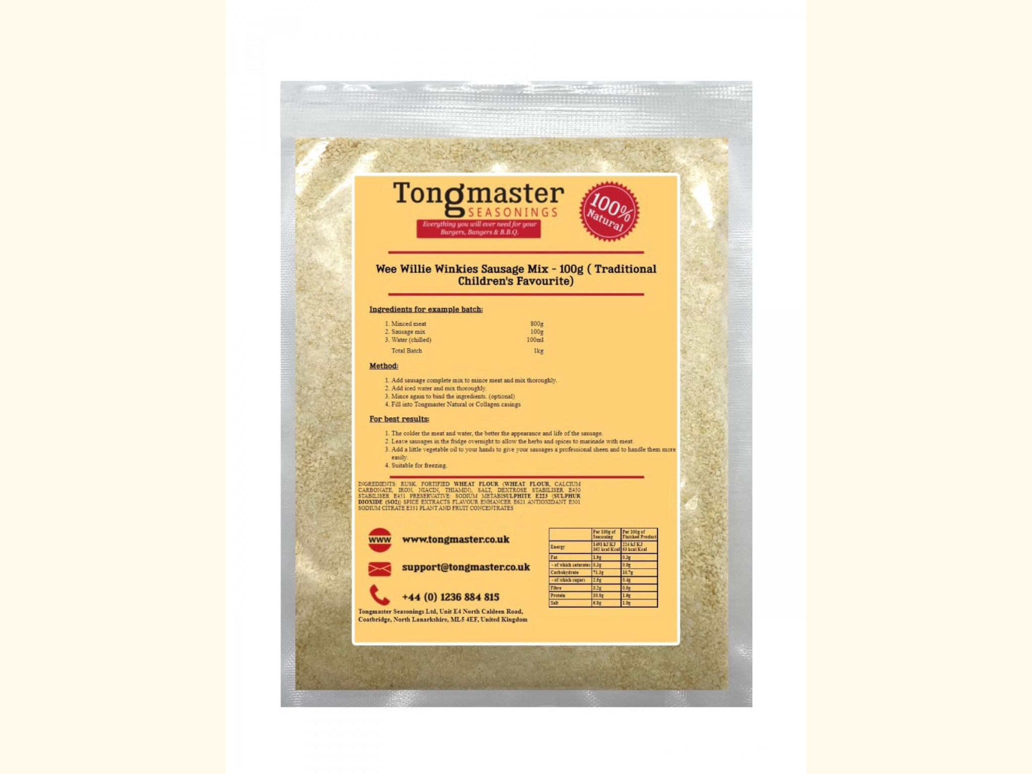 Wee Willie Winkies Sausage Mix - 100g ( Traditional Children's Favourite)