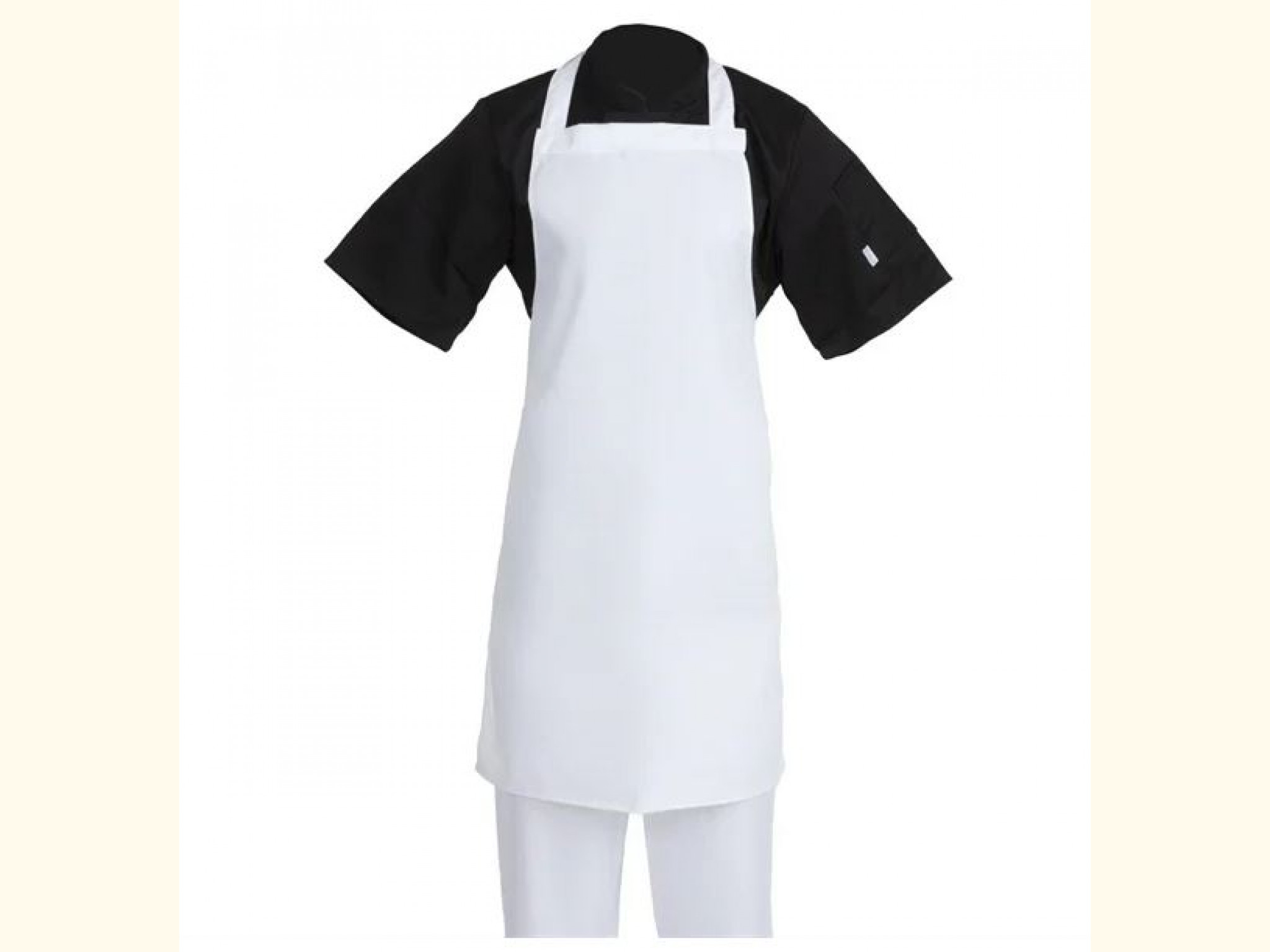 Professional Polycotton Butchers/Kitchen/Cooks Bib Apron (White)